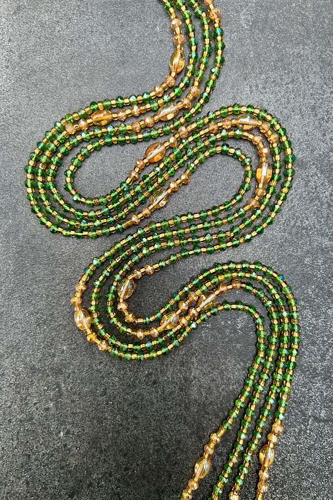 Crystal Clear Waist Beads with Red Accent – Adinkra Expo