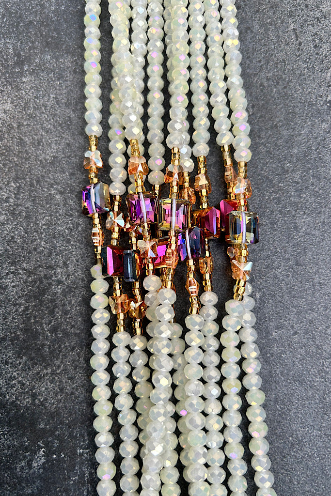 Crystal Clear Waist Beads with Red Accent – Adinkra Expo