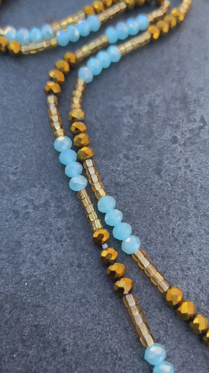 Crystal Clear Waist Beads with Red Accent – Adinkra Expo