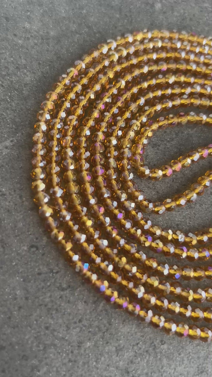 Crystal Clear Waist Beads with Red Accent – Adinkra Expo